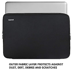 Laptop Sleeve 14 inch, Upgrade Durable Shockproof Protective Computer Cover Flip Case Briefcase Carrying Bag Compatible with 14"-15" HP, Lenovo, Asus, Acer, Notebook, Chromebook Computer, Black