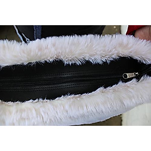 LONI Womens Faux Fur Hobo Crossbody Shoulder Bag Animal Print Handbag