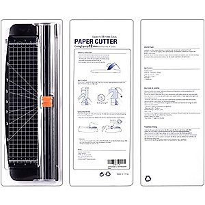 A4 Paper Cutter，Paper Trimmer Guillotine with Automatic Security Safeguard Scrapbooking Tool for Cutting Paper Photographs or Labels Office Home Manual, Black