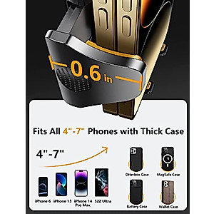 DesertWest [2023 Flagship] Car Phone Holder Mount,Universal Cell Phone Holder Car Dashboard Windshield Air Vent Compatible with iPhone 14 Pro Max 13 12 11 X XS 8 7, Galaxy S23 S22 All Phones