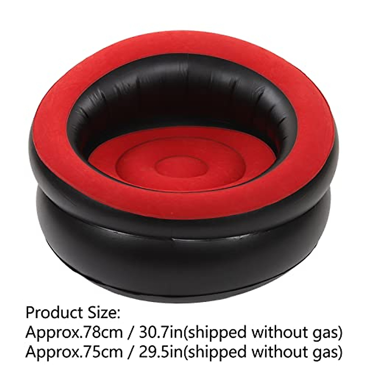 ASHATA Inflatable Leisure Sofa, Simple Sofa Flocking Couch, Inflatable Chair Ergonomic Design Air Chaise Lounge Portable Blow Up Sofa, for Room Balcony Garden Terrace (Red)