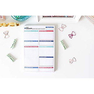 bloom daily planners Double Sided Daily Planning System Tear Off To Do Pad - Teal - 6" x 9"