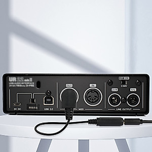 PNGKNYOCN Right Angle DIN 5 Pin to 6.35mm Cable 90 Degree MIDI Male to 1/4" Female TRS Audio Adapter Cable for Speaker, Amplifier, Mixe, MIDI Keyboard etc (30 cm)