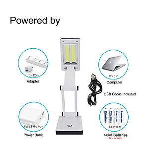 [New Version] TOMOL Super Bright COB LED Portable Desk Lamp Travel Lamp :Foldable, Touch Sensitive Control, 3 Adjustable Brightness Levels, Battery and USB Powered