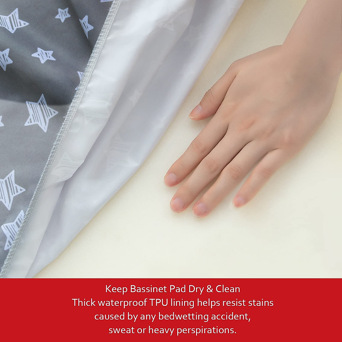 Bedside Sleeper Bassinet Sheets Waterproof 2 Pack Compatible with Mika Micky & MiClassic & Milliard Bassinet, Fit Most Bedside Sleeper Bassinet Mattress, Grey&White