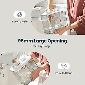 Rbioko Humidifiers for Large Room Bedroom (6.5L), Cool Mist Ultrasonic Vaporizer for Home Whole House Babies, Customized Humidity, Night Light, Whisper-Quiet (White)