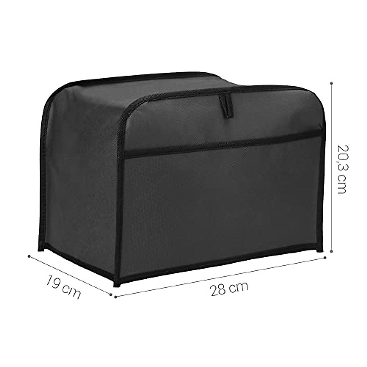 kwmobile Cover Compatible with 2 Slice Toaster - Plastic Case for Bread Toaster Machine- Dark Grey