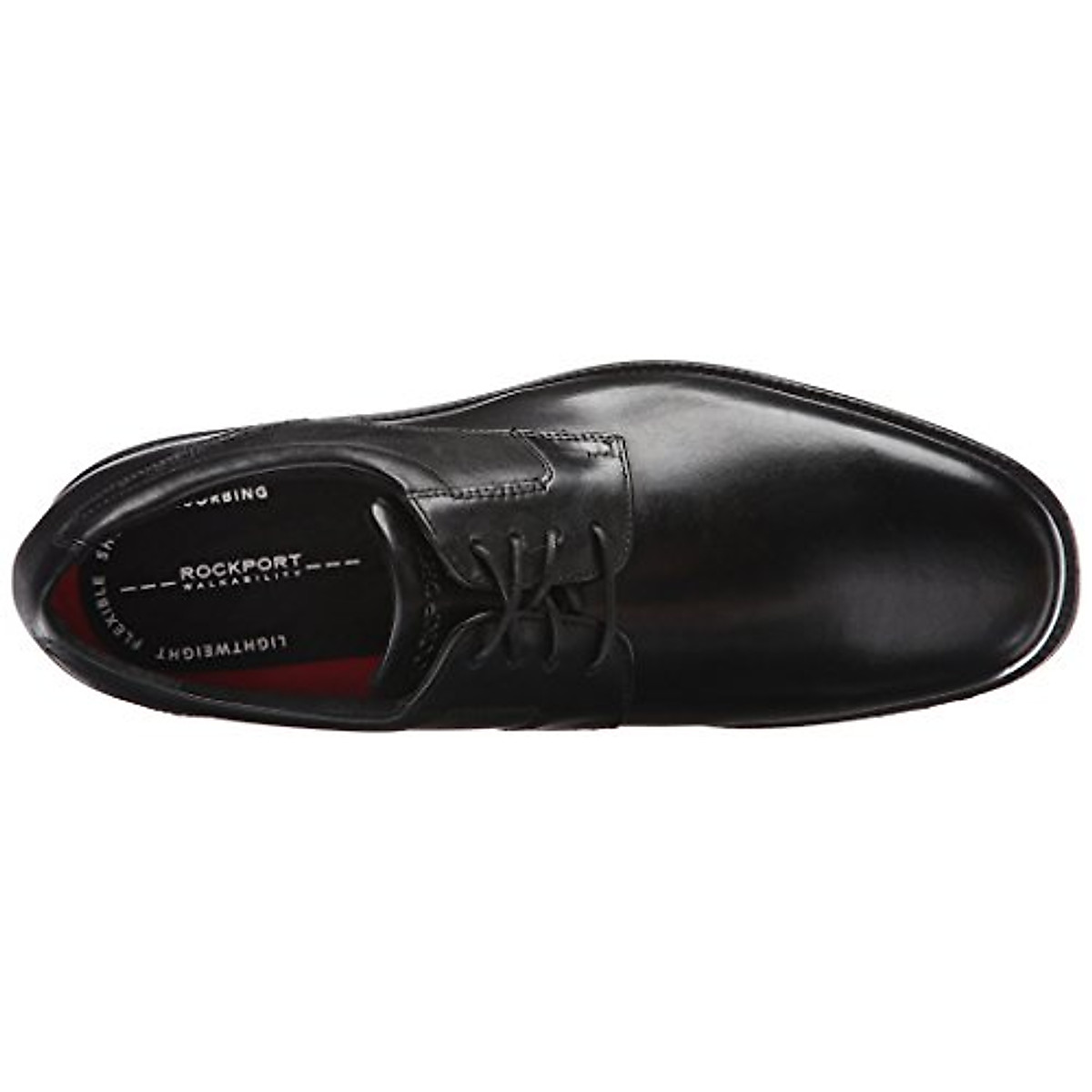 Rockport Men's Charles Road Plain Toe Oxford Black Leather 10 W (EE)-10 W