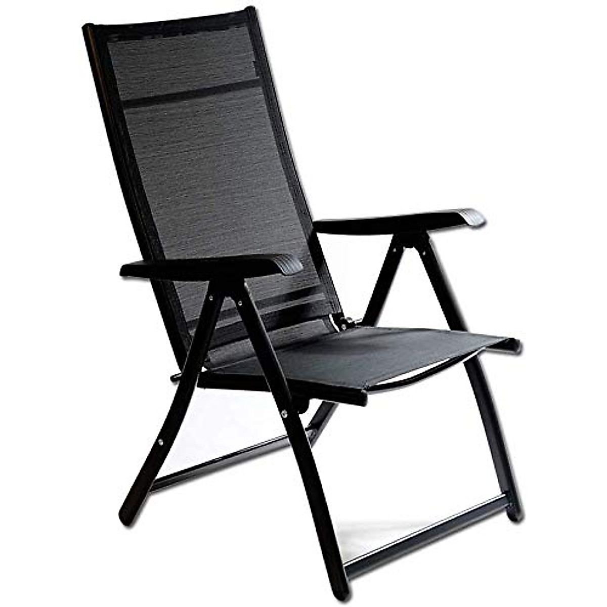 MedTens Heavy Duty Adjustable Reclining Folding Chair Outdoor Indoor Garden Pool Steel Camping Deck Backyard Chairs