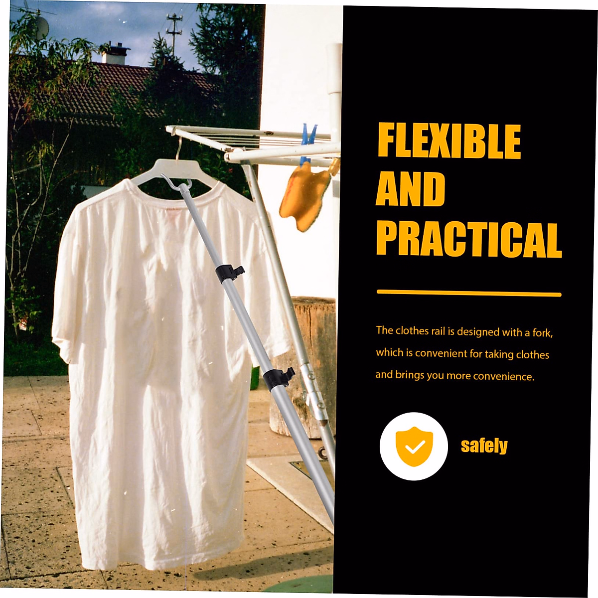 Alipis 3 pcs clothes rail white curtain rod clothing rack white Extendable Reach Pole garment rod Home Supplies Simple Pole for Clothes outdoor clothes fork grab handle hook Extender