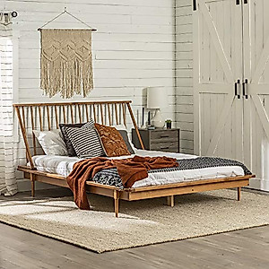Home Accent Furnishings Queen Modern Wood Spindle Bed - Caramel