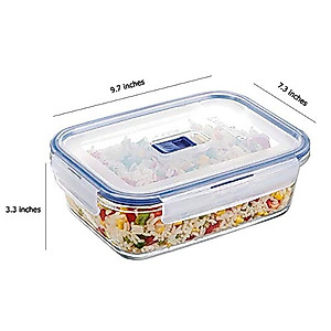 Luminarc Pure Box Active Glass Food Storage Container with Sliding Vent Lid (Rect. 8.3 Cups / 2L)