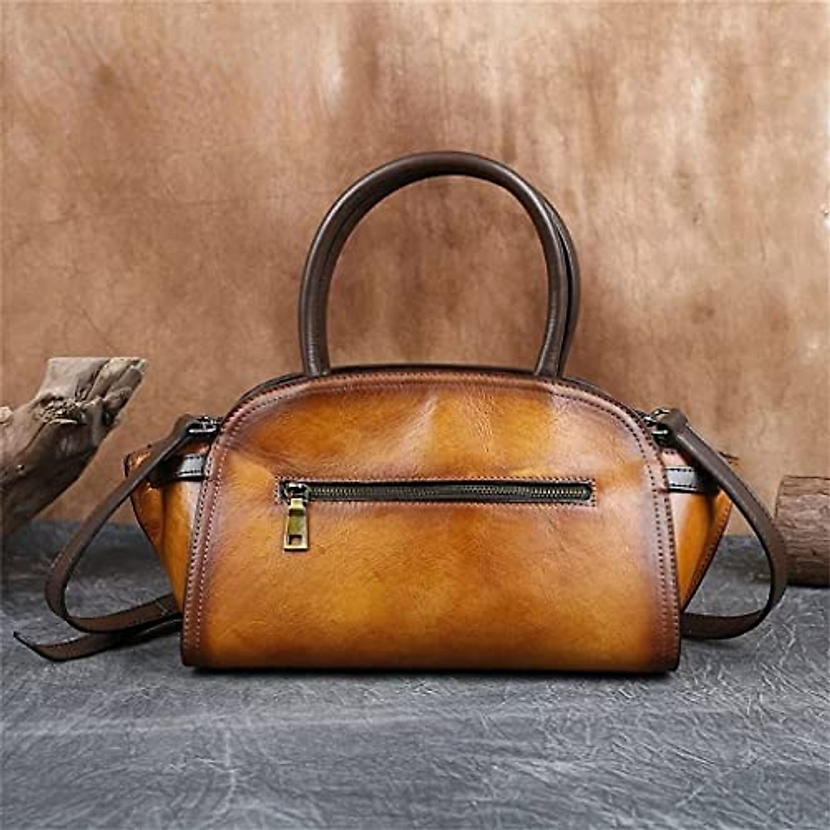 ZHUHW Leather Women's Bag Flower Handbag Hand-Painted Chinese Style Floral -Shoulder Messenger Bag (Color : D, Size