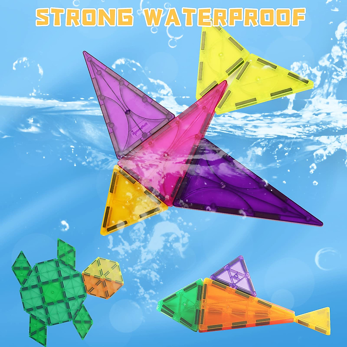 DAILYMAGIC Magnetic Tiles, 120 PCS Kid Magnet Building Toy, 3D Magnetic Block Set with STEM Preschool Education, Excellent for Boys Girls Toddlers