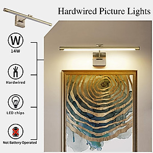 Joosenhouse Modern LED Picture Lights 24.4 inch, Antique Bronze Metal Artwork Display Lamp with Rotatable Sconces Lamp Head, 14W (70W Eqv.), Hardwired Connection, 3000K Warm White 840Lm…