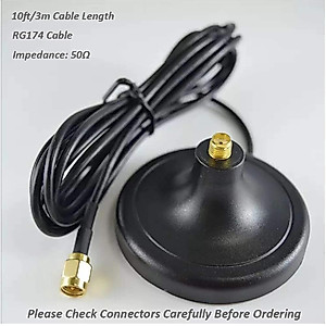 CORONIR 4G LTE Antenna Magnetic Mounting Base with 10ft SMA Male Antenna Extension Cable for 4G LTE WiFi Router Gateway Modem Hotspot Adapter Mobile Cell Phone Signal Booster Cellular Amplifier-2pack