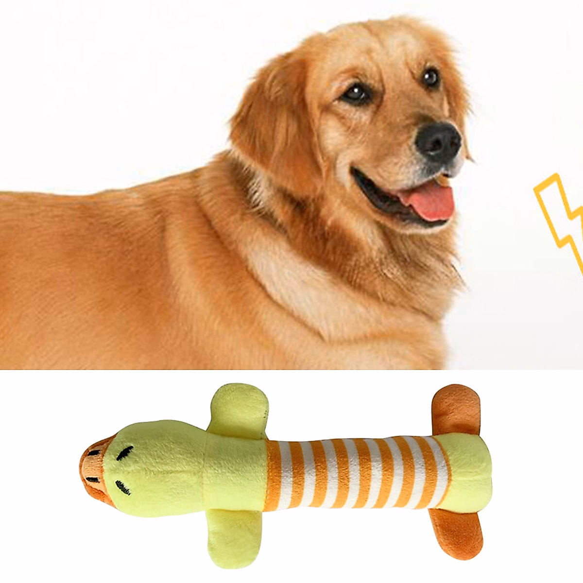 Dog Plush Toy,Cute Striped Animal with 4 Legs Squeaky Dog Chew Toy,Bite Resistant Sound Design Cute Appearance Stuffed Animal Toy Decoration for Pet Dog Cat Teeth Grinding Cleaning Duck(Duck)