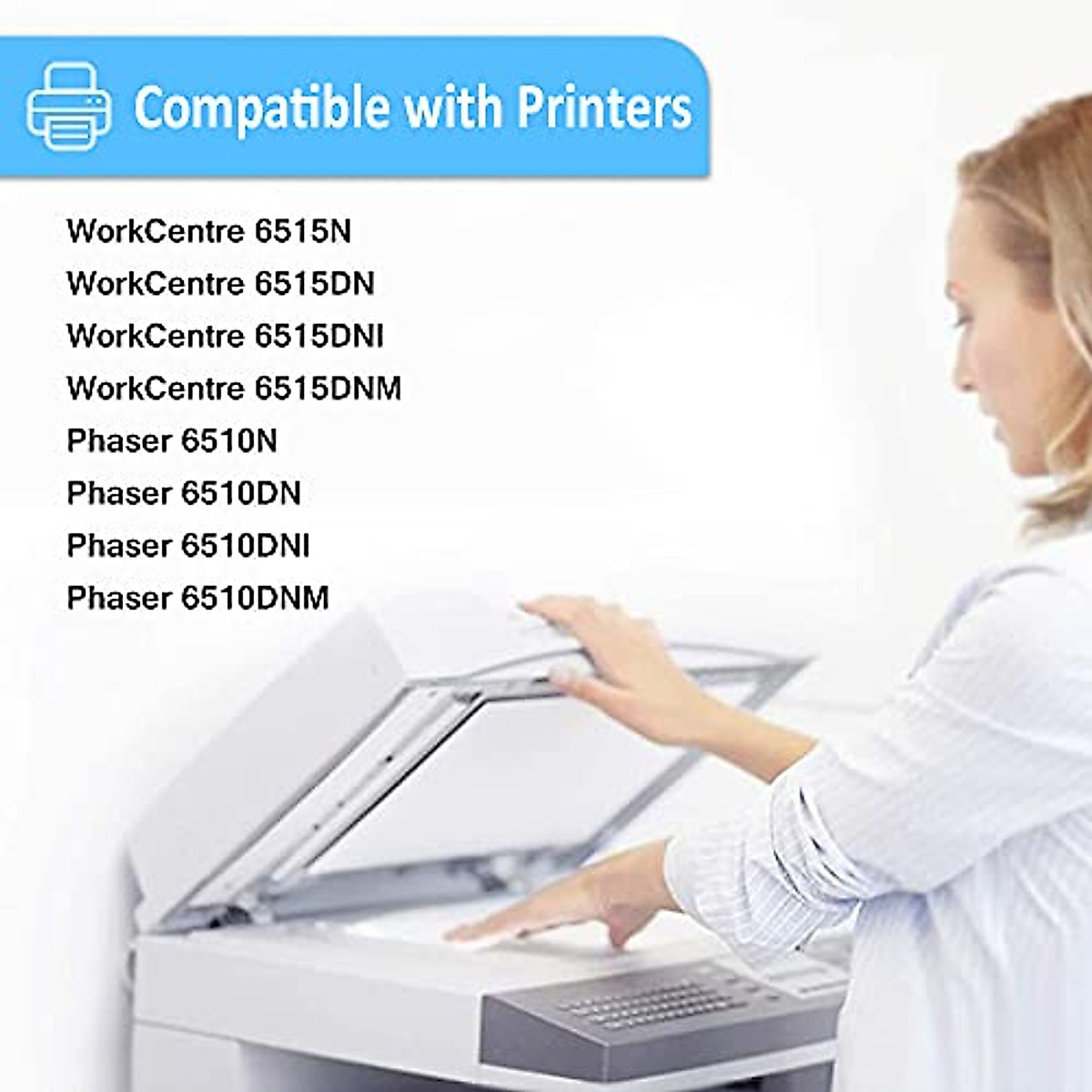 LAIPENG 5 Packs Compatible Toner Cartridges 6510 6515 for Xerox Phaser 6510 6510n 6510dn 6510dni 6510dnm WorkCentre 6515 6515n 6515dn 6515dni 6515dnm High Yield 5500 BK & 4300 Pages CMY