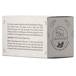 Natural Elephant Natural Volcanic Lava Pumice Stone Callus and Foot Pedicure Rock Scrub Packs (Single Pumice Stone)