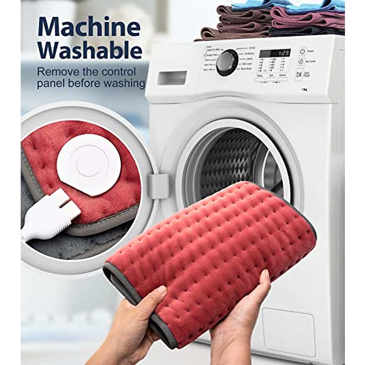 Heating pad for Back, Neck, Shoulder, Abdomen, Knee and Leg Pain Relief, Mothers Day Gifts for Women, Men, Dad, Mom, Auto-Off,Machine Washable,Moist Dry Heat Options,Extra Large 12"x24"