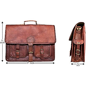 JMD Arts Leather Messenger Bag for Men Women - Full Grain Leather Laptop Satchel Office Shoulder Bag (Brown) gives vintage look,Brown