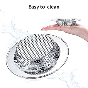 4pcs Sink Strainer and Silicone Stopper Kit, 4.5 Inch Wide Rim Drain Basket,Sink Strainers for Kitchen Sinks,Stainless Steel Sink Filter, Garbage Disposal Stopper,Universal Rubber Drain Stopper YLARMY