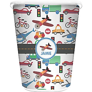 RNK Shops Personalized Transportation Waste Basket - Double Sided (White)