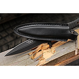 Smith & Wesson SWHRT9B 9in High Carbon S.S. Fixed Blade Knife with 4.7in Dual Edge Blade and TPE Handle for Outdoor, Tactical, Survival,EDC, Multi