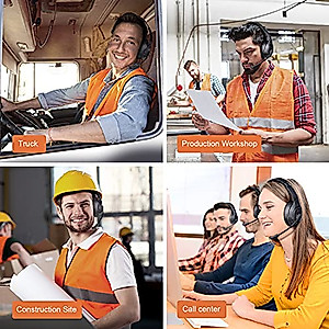 Trucker Bluetooth Headset, Wireless Headphones with USB Dongle for PC, AI-Powered Environmental Noise Cancelling Microphone (ENC), 99ft Long Wireless Range, 57Hrs On-Ear Trucker Headsets