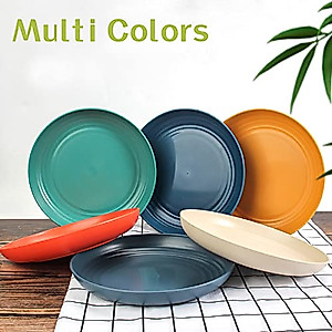 SGAOFIEE 12 PACK 9 Inch Lightweight Wheat Straw Plates, Microwave and Dishwasher Safe BPA Free and Healthy Wheat Straw Plates, Unbreakable Deep Dinner Plates