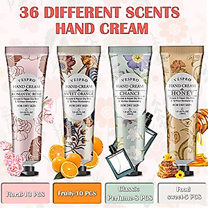 VESPRO 36 Pack Plant Fragrance Hand Cream, Moisturizing Hand Care Cream Gift Set,Mini Hand Lotion Travel Size in Bulk,Gifts for Women,Mom,Sister,Yourself-36 Different Scented/30ml
