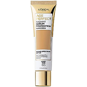 L'Oreal Paris Age Perfect Radiant Serum Foundation with SPF 50, Honey Rose, 1 fl. oz.