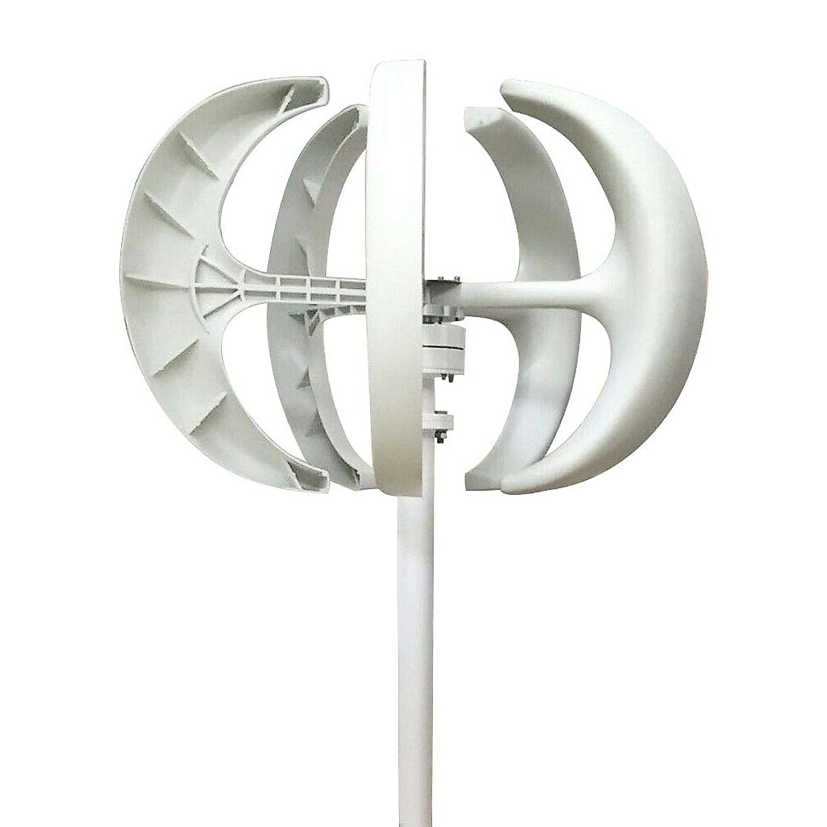 Wind Turbine Generator, 24V 600W 5 Blades Vertical Axis Wind Turbine Kit 2m/s Low Wind Speed Starting Wind Power Generator with Controller for Home, Camping & Boat Use - White (24V)