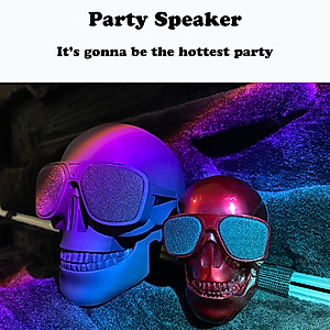 VIGROS Skull Speaker, Portable Bluetooth Speakers Unique Speaker 8W Output Bass Stereo Compatible for Desktop PC/Laptop/Mobile Phone/MP3/MP4 Player for Halloween Decorations for Gift Party