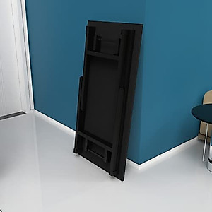 Halter Folding Computer Table, 47 Inches, Black Desk with Black Frame