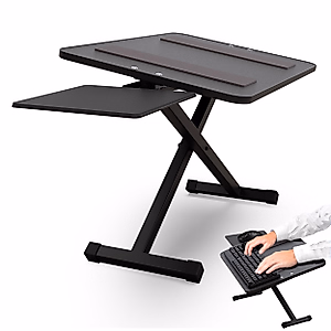 KT3 Ergonomic Computer Keyboard Stand Adjustable Height Angle Negative Tilt for standing up raise keyboards to standing height sit stand up on desk riser holder tray platform lift above desk black