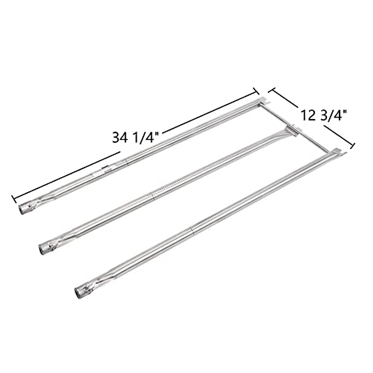 GasSaf 24.5 inch Flavorizer Bar and Burner Tube Set Replacement for Weber 7539, 7540 67820 67722, Genesis 300 Series Grills