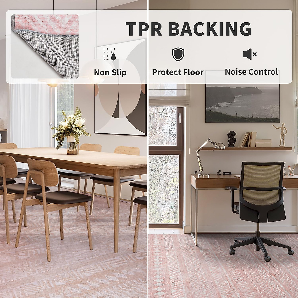 Engiw Pink Nursery Rug Boho Area Rug for Nursery Baby Girl 5x7 Washable Rugs Pink Rugs for Bedroom Girls Toddler Girl Room Rug Kids Playroom Rug Soft Rugs for Living Room Pink Non Slip Modern Rug