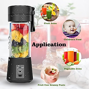 Feadem Portable Blender, USB Rechargeable, 380ml Capacity, 6pcs Stainless Steel Blades, Easy to Use and Clean