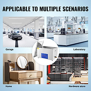 VEVOR 30L Industrial Ultrasonic Cleaner with Digital Timer&Heater 40kHz Professional Large Ultrasonic Cleaner Total 1200W for Wrench Tools Industrial Parts Mental Instrument Apparatus Cleaning