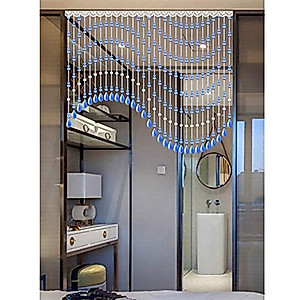 OKUOKA 31 Strands Beaded Door Curtains for Doorways Crystals Bead String Curtain for Room Dividers Home Decoration Entrance Hanging Ornaments-Suitable for Width 80-150cm (Color : Width 13