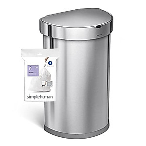 simplehuman Code J Custom Fit Drawstring Trash Bags in Dispenser Packs, 100 Count, 30-45 Liter / 8-12 Gallon, White