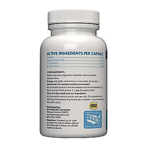 ARK NATURALS Happy Traveler Capsules, Natural Calming Treats for Dogs and Cats, Reduces Anxious and Nervous Behavior, 30 Count, Packaging May Vary,Blue,700146