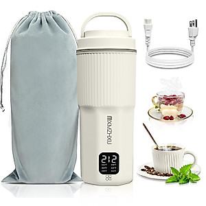 Travel Electric Kettle,316 Stainless Steel Small Portable Coffee Tea Kettle with 6 Temperature Settings, 450ml/15.2oz Mini Hot Water Boiler,100V-240V Dual Voltage,Auto Shut-Off,Boil Dry Protection