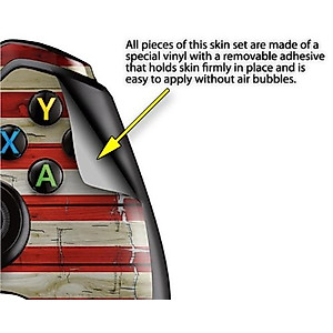 WraptorSkinz Decal Style Vinyl Skin Wrap compatible with XBOX One Original Wireless Controller Painted Faded and Cracked USA American Flag - (CONTROLLER NOT INCLUDED)