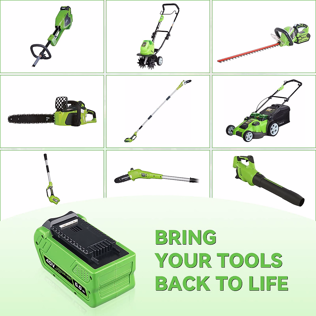 FERRYBOAT 6000mAh 40V Battery Replacement for GreenWorks 40V Battery 29462 Battery Compatible with Greenworks 29472 29462 G-MAX Power Tools 29252 20202 22262 25312 25322(1 Pack)