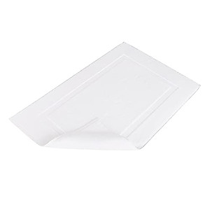 Amazon Basics Banded Bathroom Bath Rug Mat - 20 x 31 Inch, Bright White