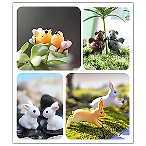 EMiEN 31 Pieces Mini Animals Miniature Ornament Kits,Tiny Animals Figurines,Fairy Garden Accessories,Fairy Garden Supplies,Fairy Garden Animals For Fairy Garden,Dollhouse,Plant Pots,Bonsai Craft Decor
