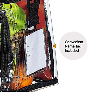 SP HOME GOODS Stadium Approved Clear lunch Bag with Adjustable Strap, Front Storage Compartment, and Mesh Pockets - See Through Zippered Clear lunch Bags for Work, School, Concerts