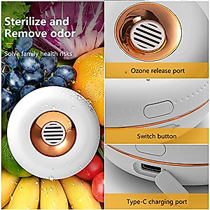 Mini USB Fridge Deodorizer Ozone Odor Eliminator Portable Rechargeable Ozone Generator Refrigerator Electronic Fresh Keeper Air Purifier For Fridge Freezer for Car Shoes Closet Kitchen
